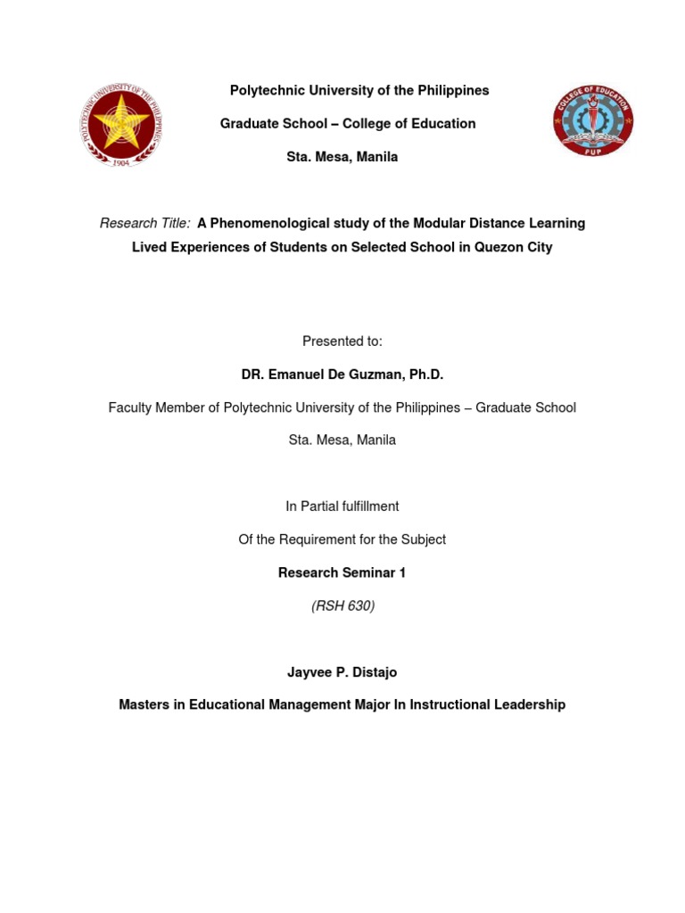 Final Revised Paper | PDF | Distance Education | Learning