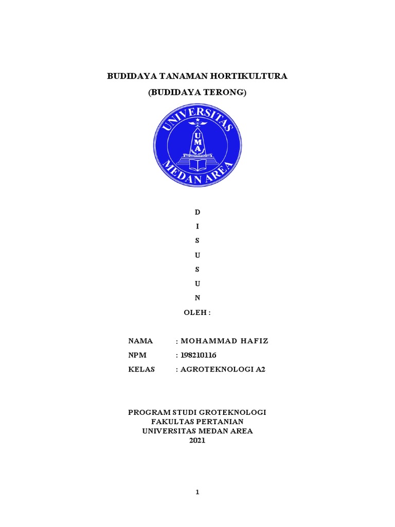 BUDIDAYA TANAMAN HORTIKULTURA Budidaya Terong Mohammad Hafiz 198210116 | PDF