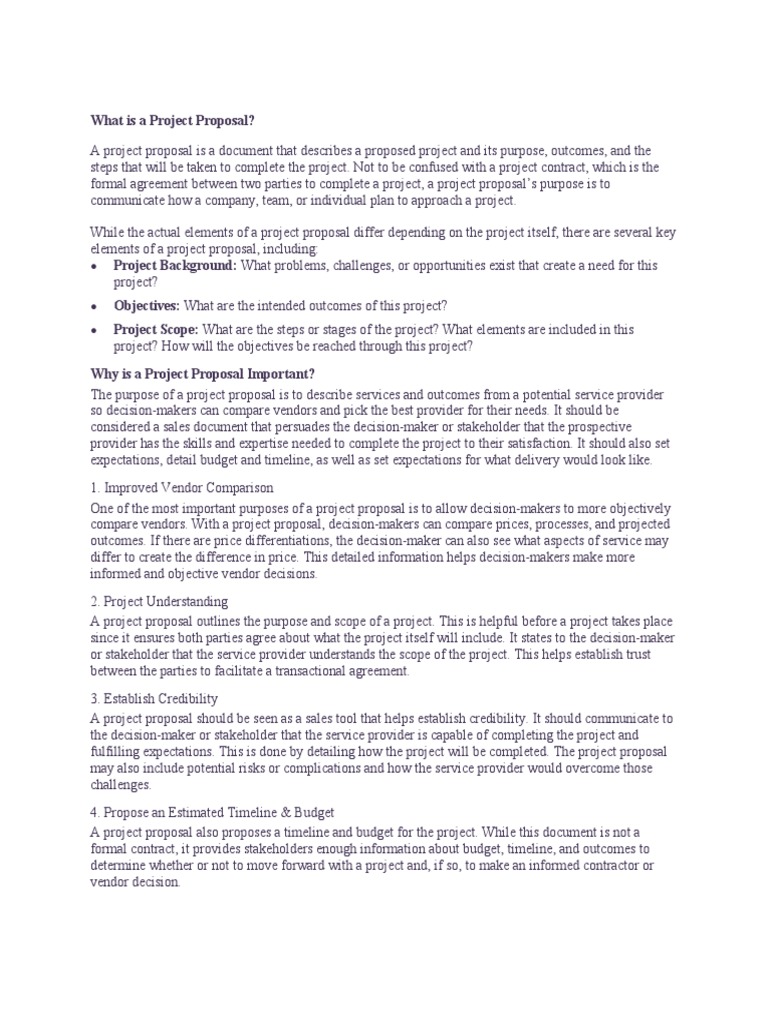 Project Proposal Essentials | PDF