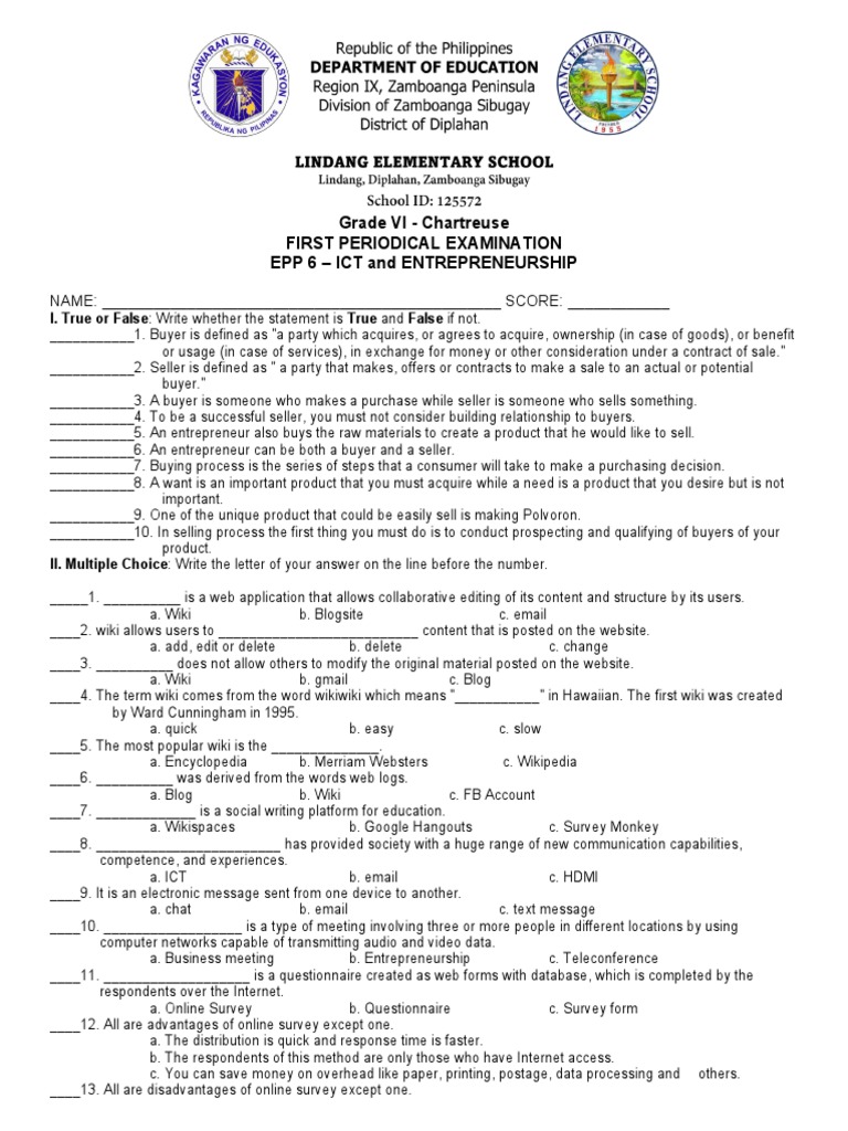 PT - Epp-Ict 6 - Q1 | PDF | Sales | Wiki