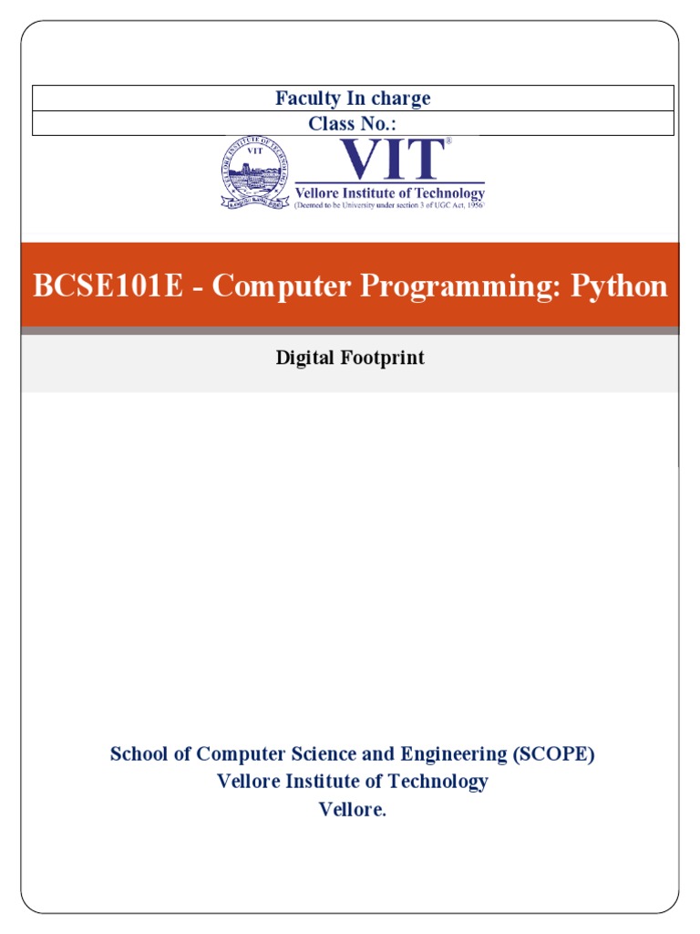 BCSE101E - Lab Record Template - 1 | PDF | Anonymous Function | Python ...
