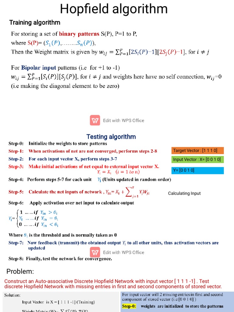 Hopfield Algorithm Pdf 