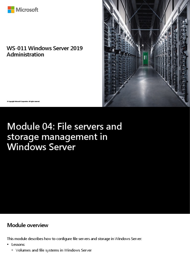 WS-011 Windows Server 2019 Administration | PDF | File System ...
