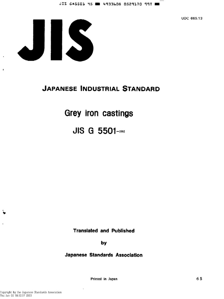 Jis G 5501 | PDF