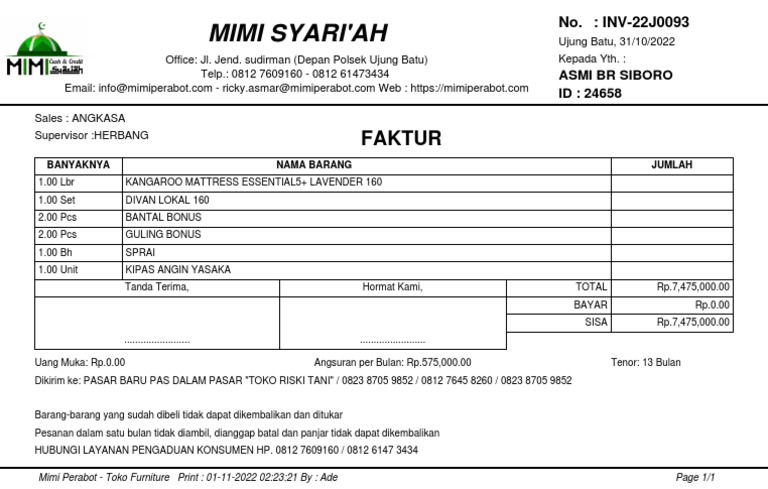 Contoh Faktur | PDF