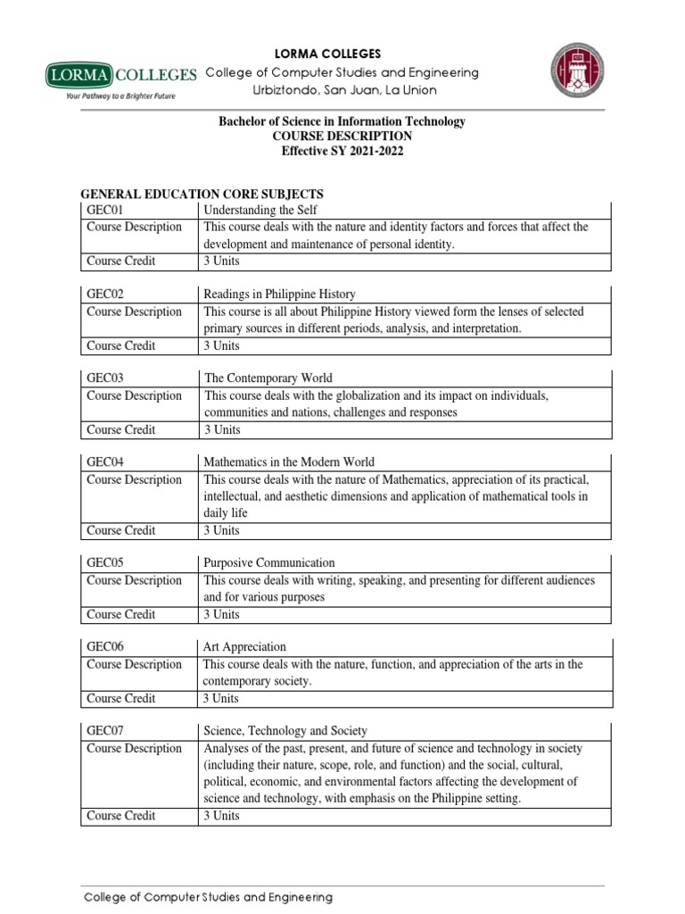 Information Technology Course Overview | PDF | Analytics | Computer ...