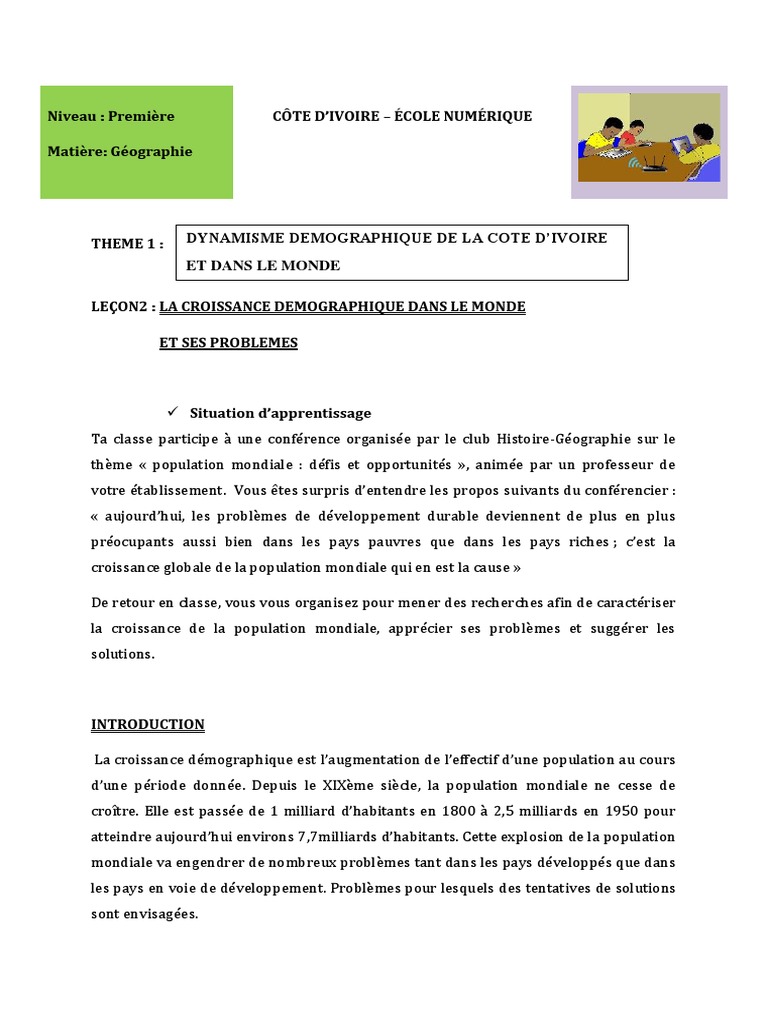 Croissance démographique mondiale et défis | PDF