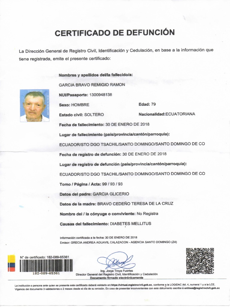 Certificado de Defuncion | PDF | Privacidad | Información del gobierno