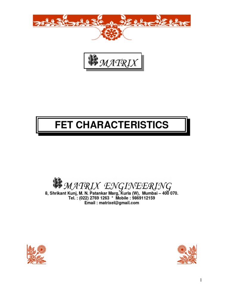 Characteristics of FET | PDF | Field Effect Transistor | Transistor