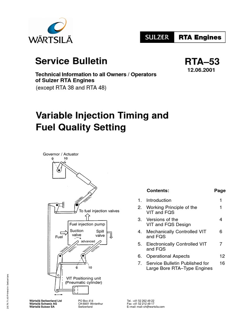Variable Injection Timing and Fuel Quality Setting | PDF