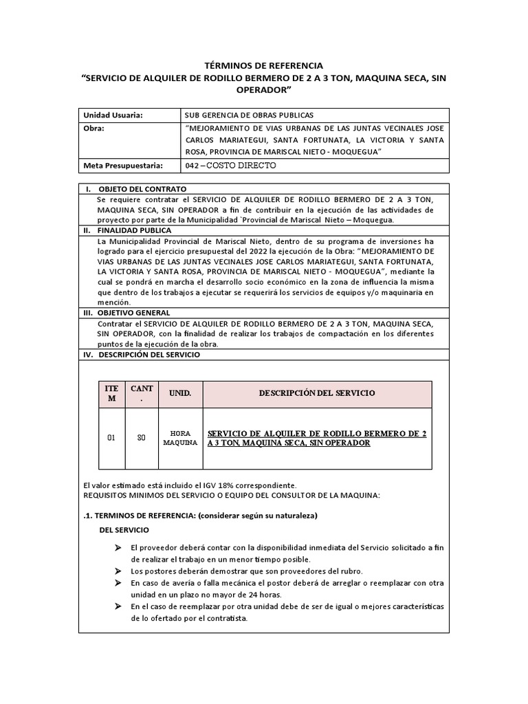 TDR Rodillo Bermero 2 A 3 Ton | PDF