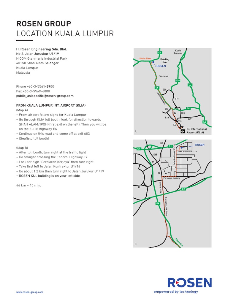 Directions to ROSEN Kuala Lumpur | PDF | Land Transport | Malaysia