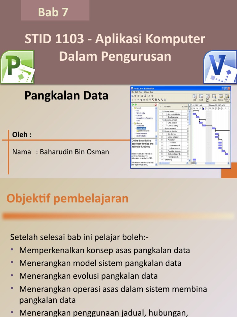 Slide - jj202 - Bab - 7 Pangkalan Data Dan Pengurusan Maklumat | PDF