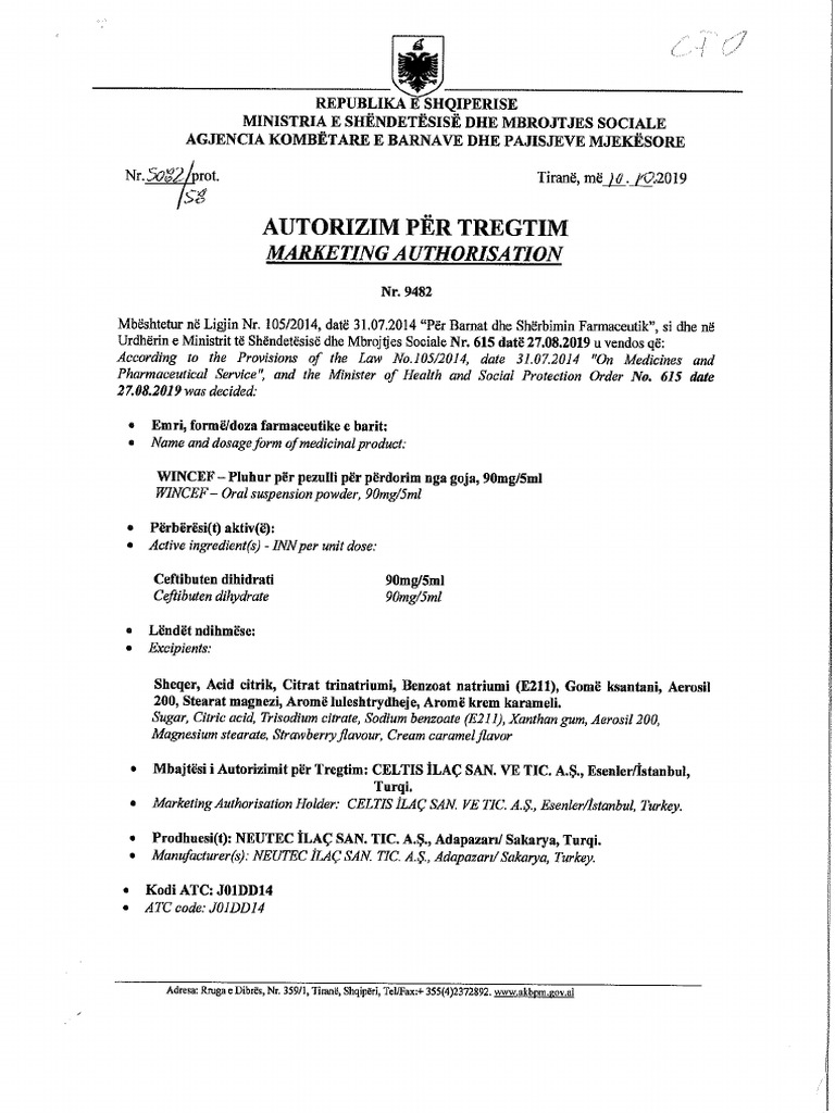 WINCEF 90 MG - 5 ML Suspension MA | PDF