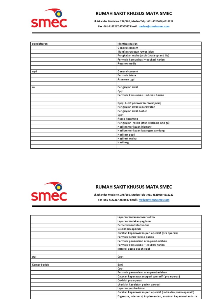 Informasi Rumah Sakit Mata SMEC Medan | PDF