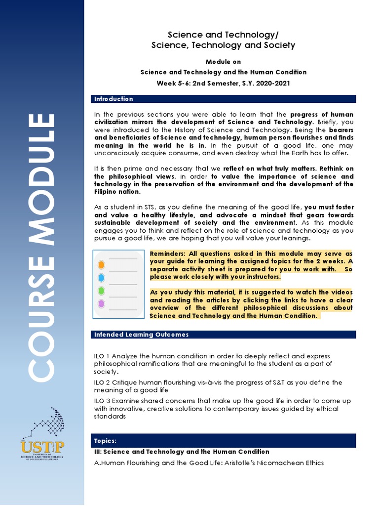 STS Module On Science and Technology and Human Flourishing | PDF