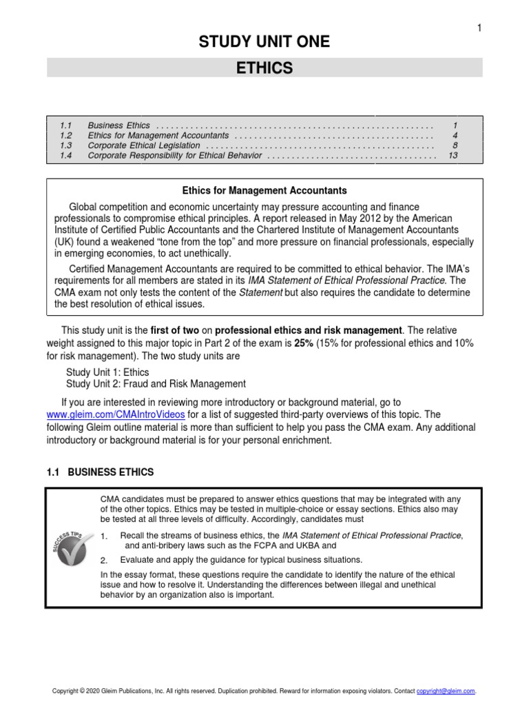 CMA CMA2 BookOnline SU1 Outline | PDF