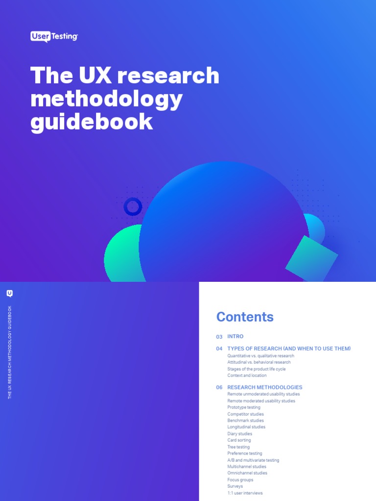 UX Research Methodologies Guidebook | PDF | Usability | Quantitative ...