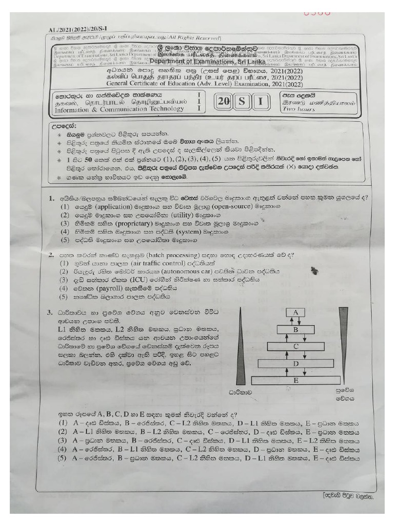 Past Paper 2021-ICT-Sinhala-Medium | PDF