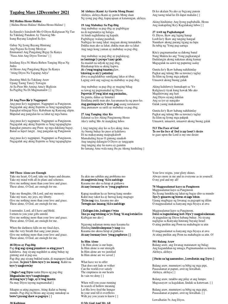 Tagalog Mass Hymns | PDF
