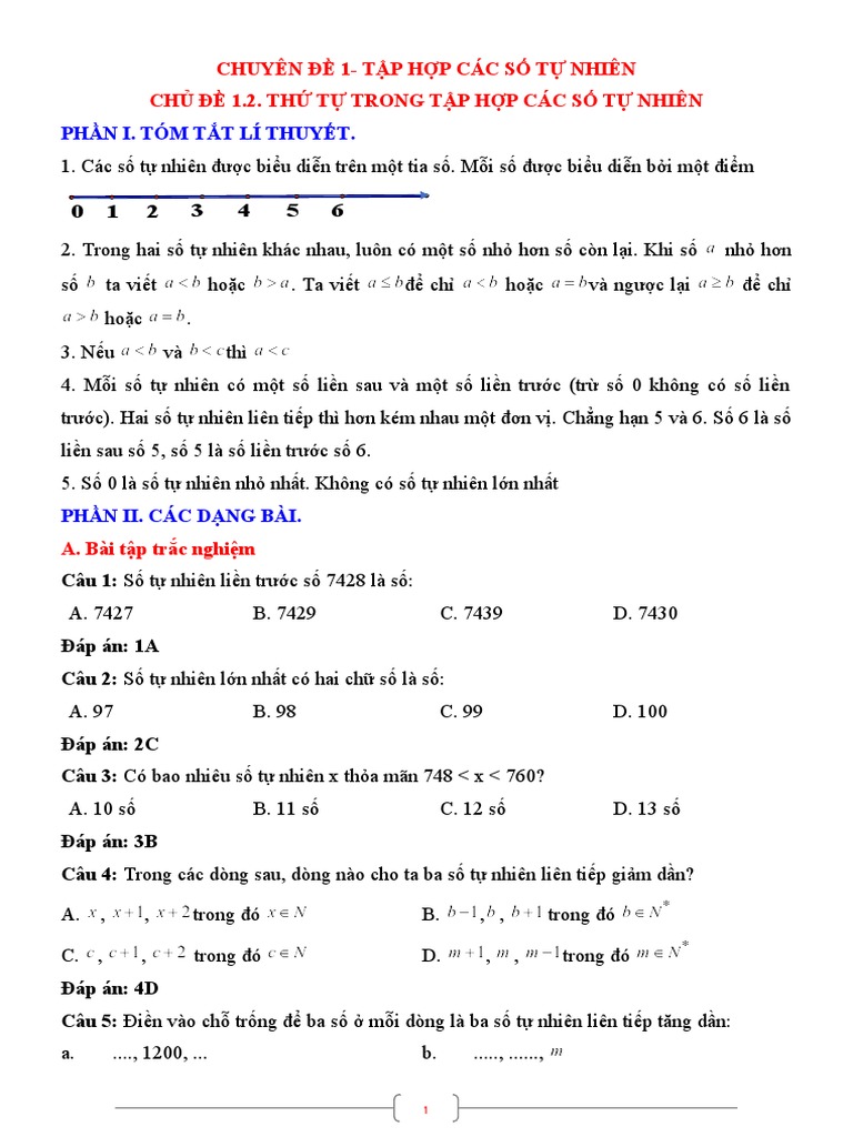 Thu Tu Trong Tap Hop So Tu Nhien | PDF
