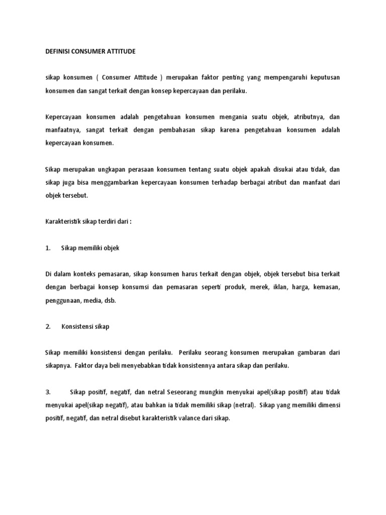 Pengaruh Sikap Konsumen terhadap Belanja | PDF | Karier & Perkembangan ...
