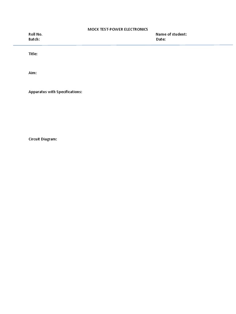 Answer Sheet For Mock Test | PDF