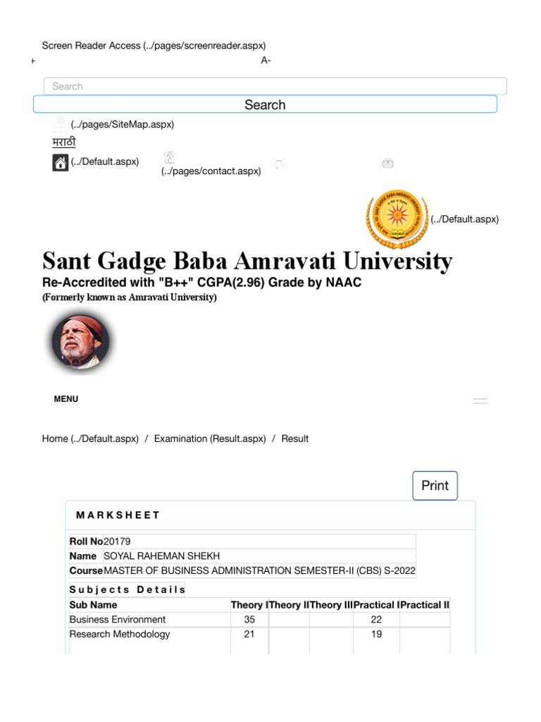 Sant Gadge Baba Amravati University, Amravati, Maharashtra, India | PDF