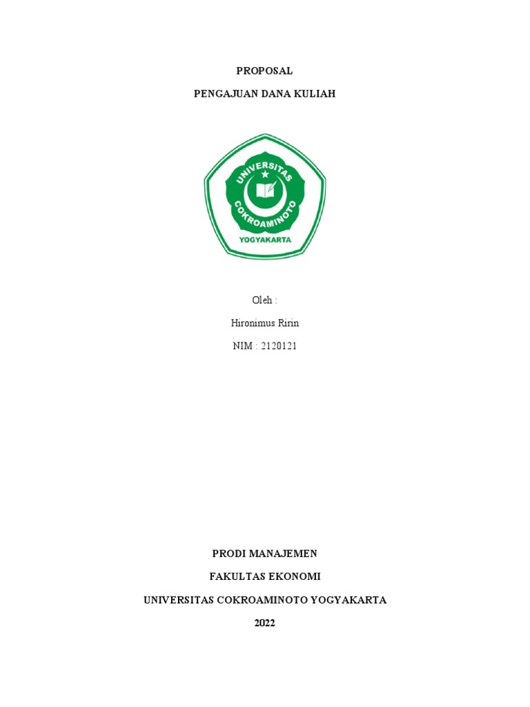 Proposal Pengajuan Dana Kuliah Di Ugm | PDF