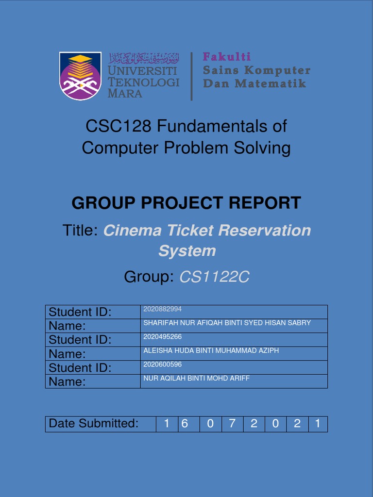 CSC128 Cinema Ticket Reservation Report | PDF | Abstract Strategy Games ...
