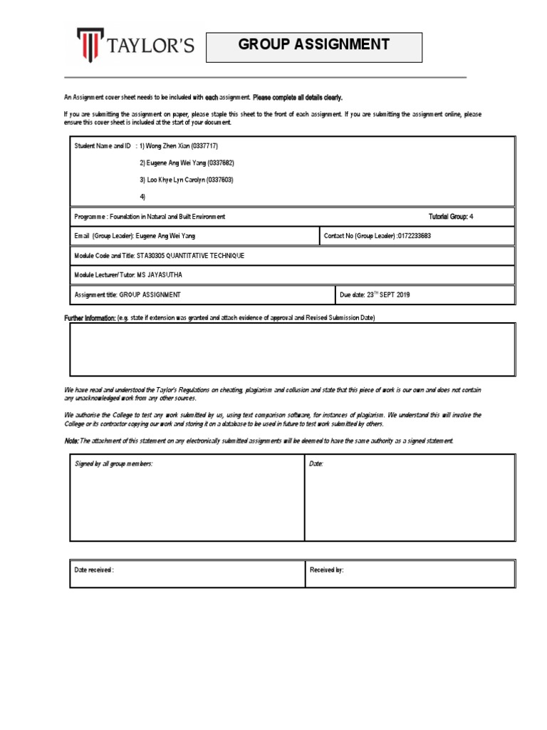 Group Assign Cover Page | PDF Group Assign Cover Page | PDF