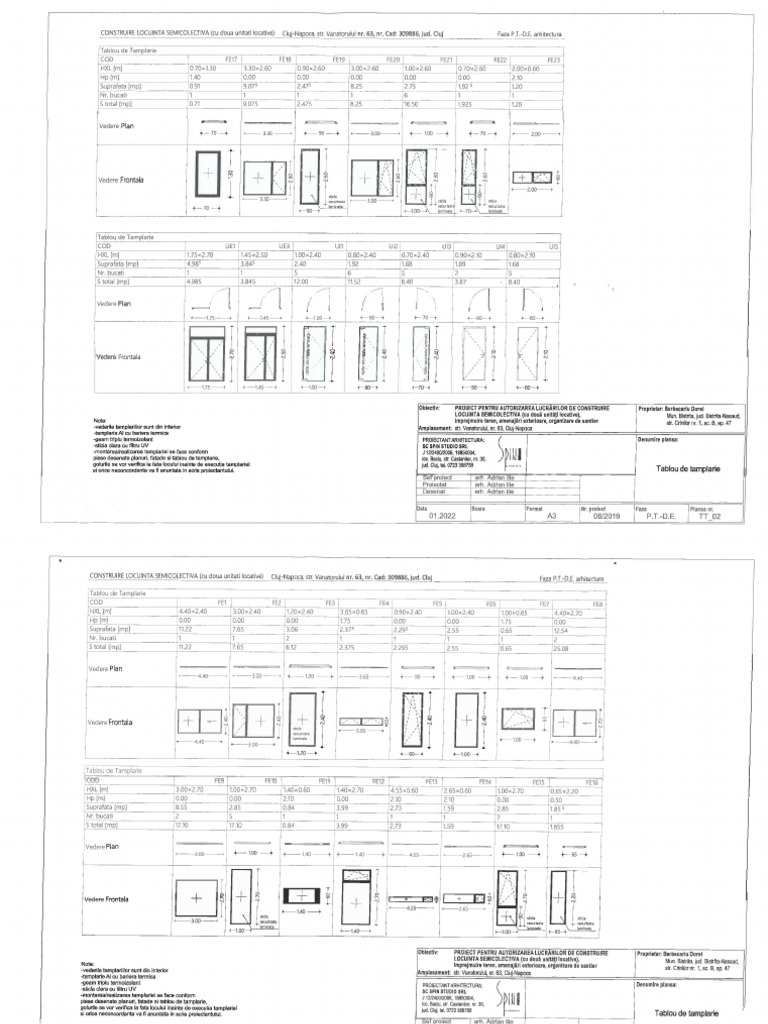 Tablou Tamplarie | PDF