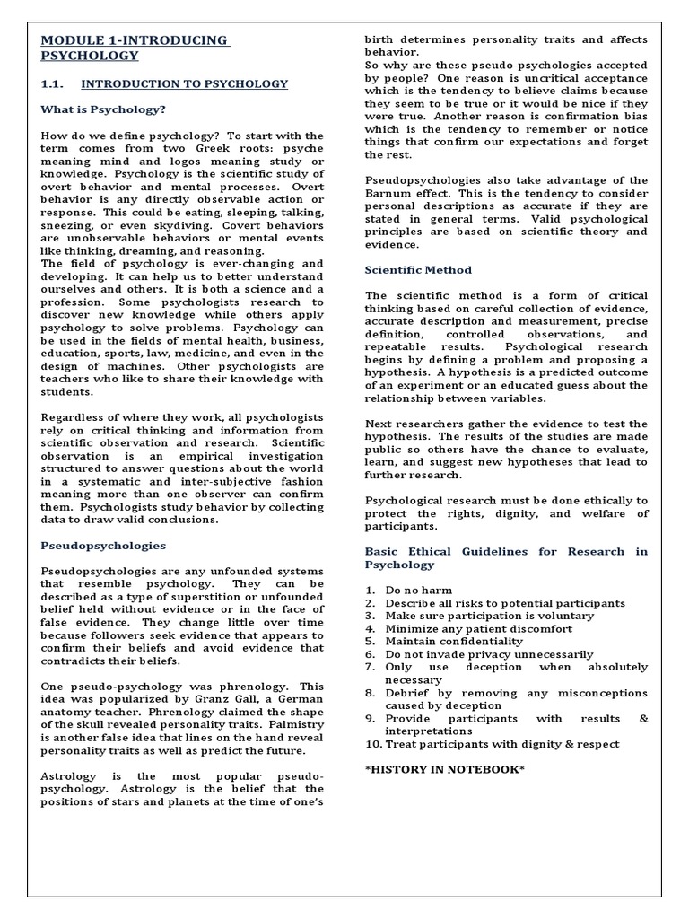 Fundamentals of Psychology Course | PDF | Neuron | Action Potential