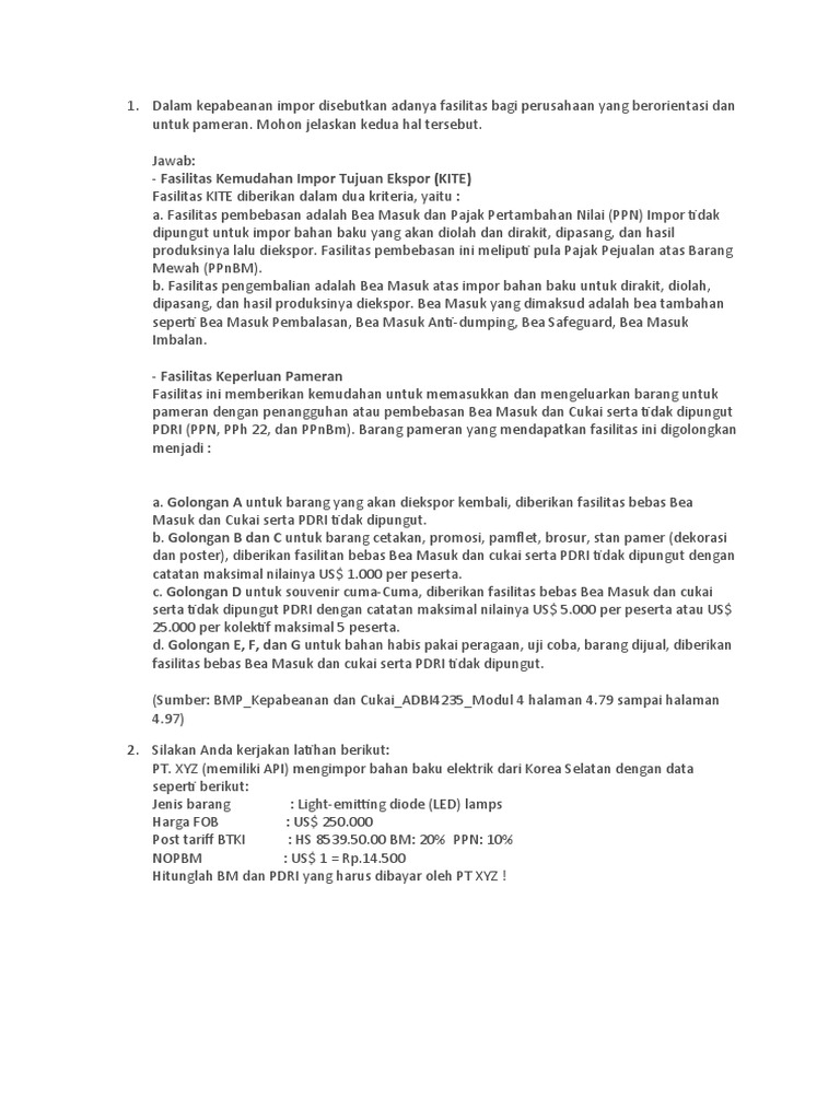 Kepabeanan Dan Cukai Diskusi III | PDF