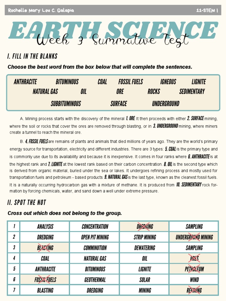 4 Earth Science Summative 3 | PDF