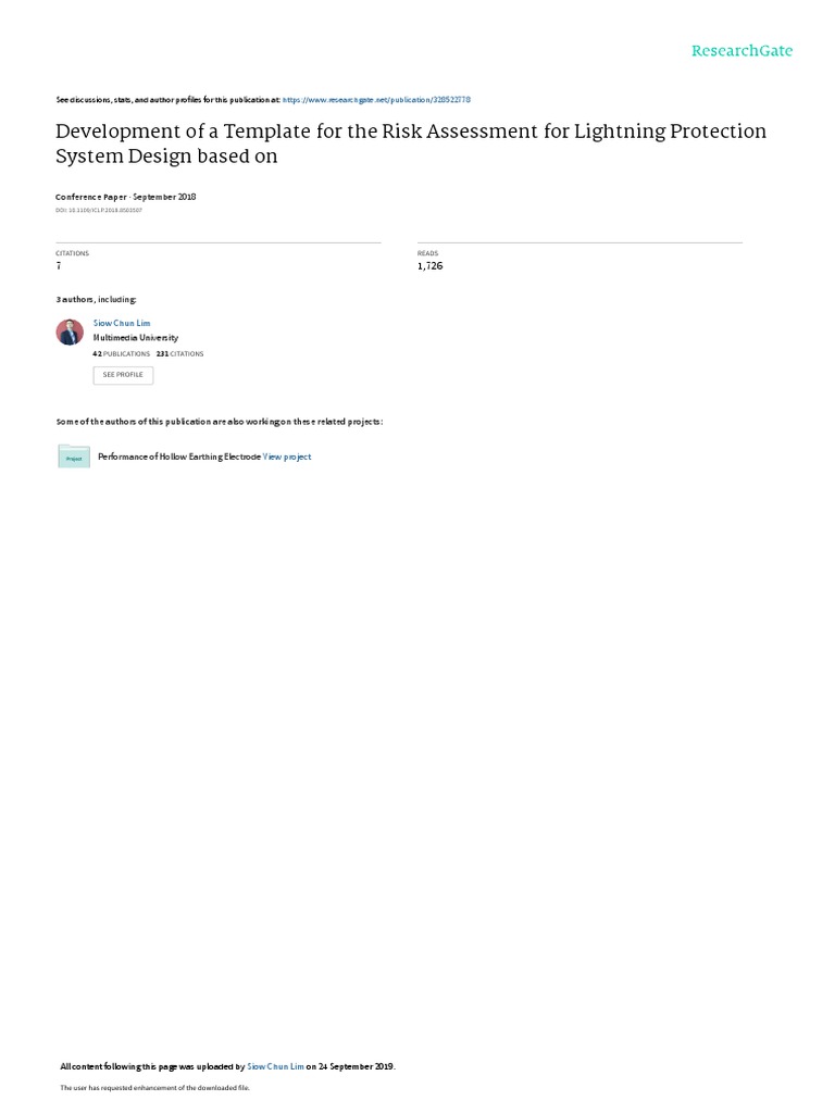 Development of A Template For The Risk Assessment For Lightning ...