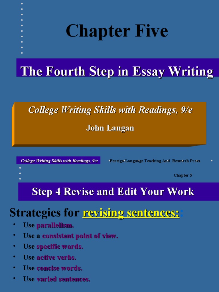 Revising and Editing Essays | PDF | Verb | Sentence (Linguistics)