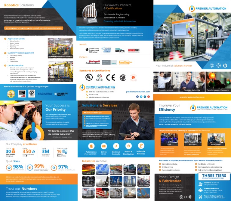 Premier Automation Company Brochure | PDF | Automation | Robotics