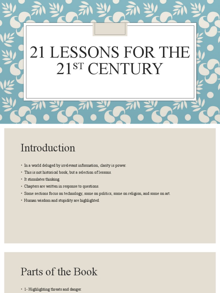 21 Lessons For The 21st Century | PDF
