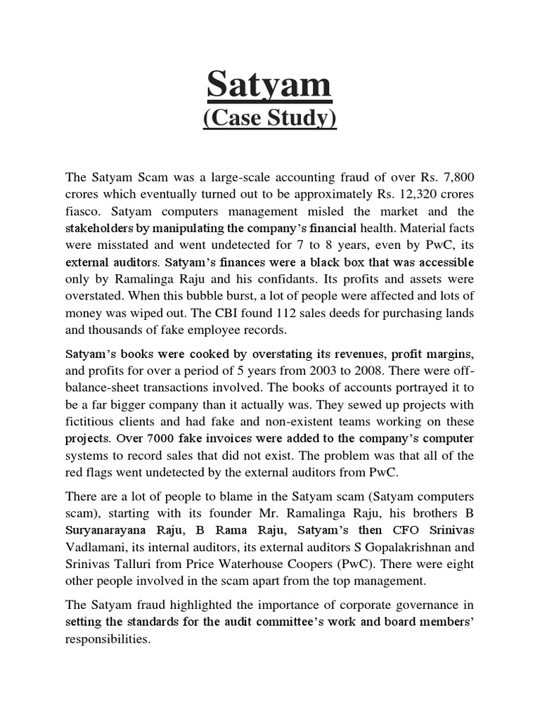 Satyam - Ethics & CSR-1 | PDF