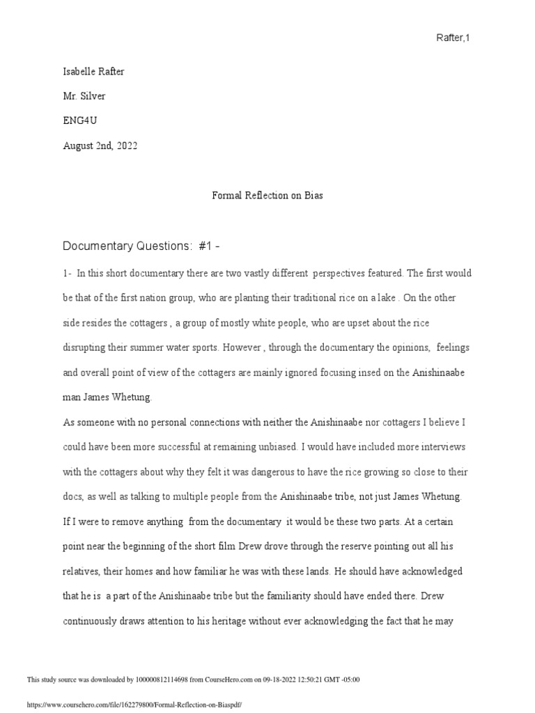 Formal Reflection On Bias PDF | PDF