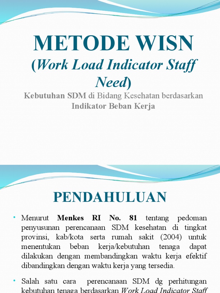 Perhitungan Kebutuhan SDM Metode WISN | PDF