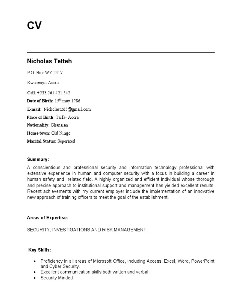 REVISED CV Final | PDF | Computer Security | Security