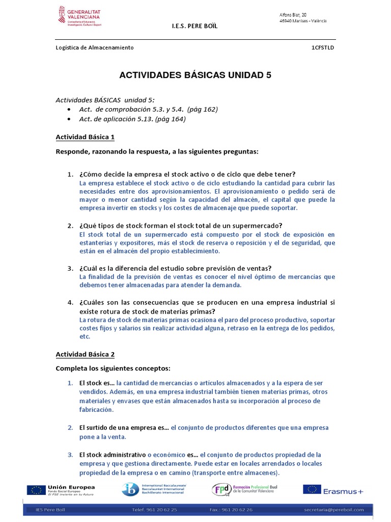 T5 Solucion Act Basicas | PDF | Business | Almacén