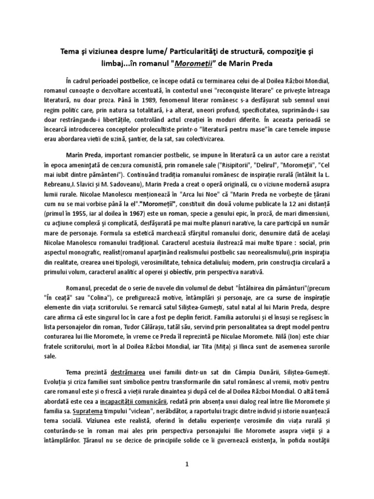 Morometii - Eseu General | PDF