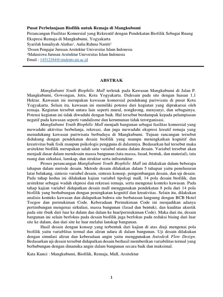 Naskah Biofilik Pusat Perbelanjaan | PDF