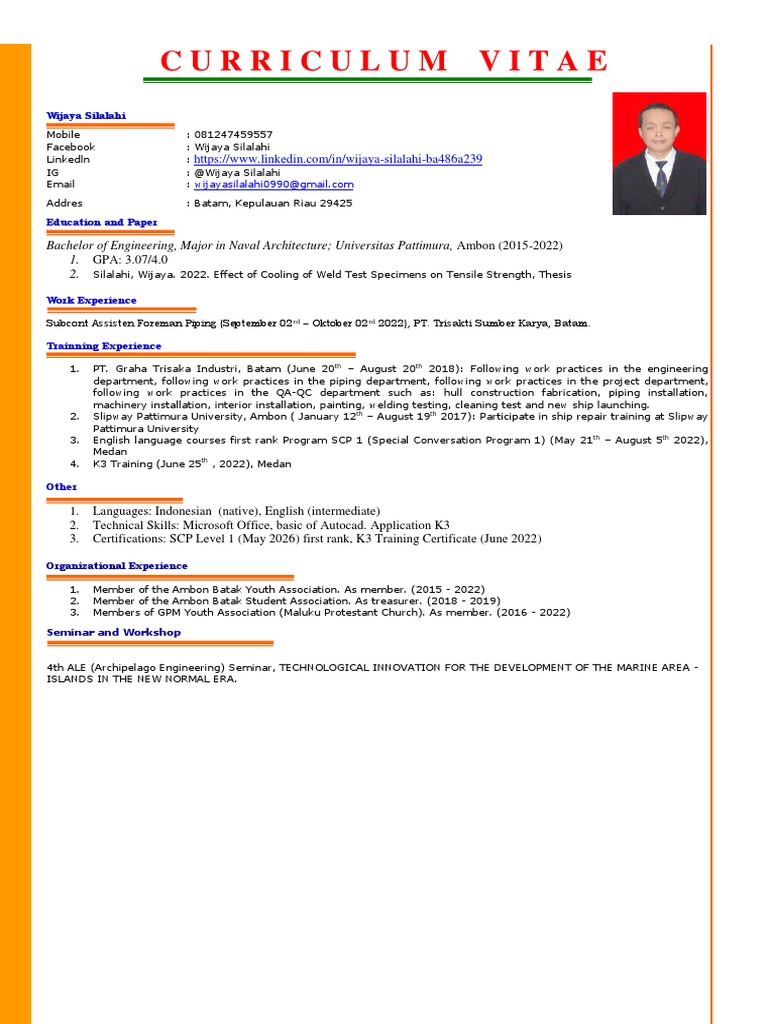 CV Wijaya Silalahi. | PDF | Engineering