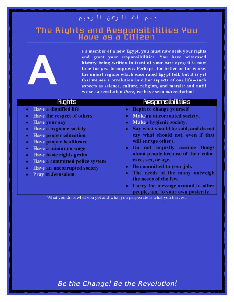 Citizen Rights and Responsibilities | PDF