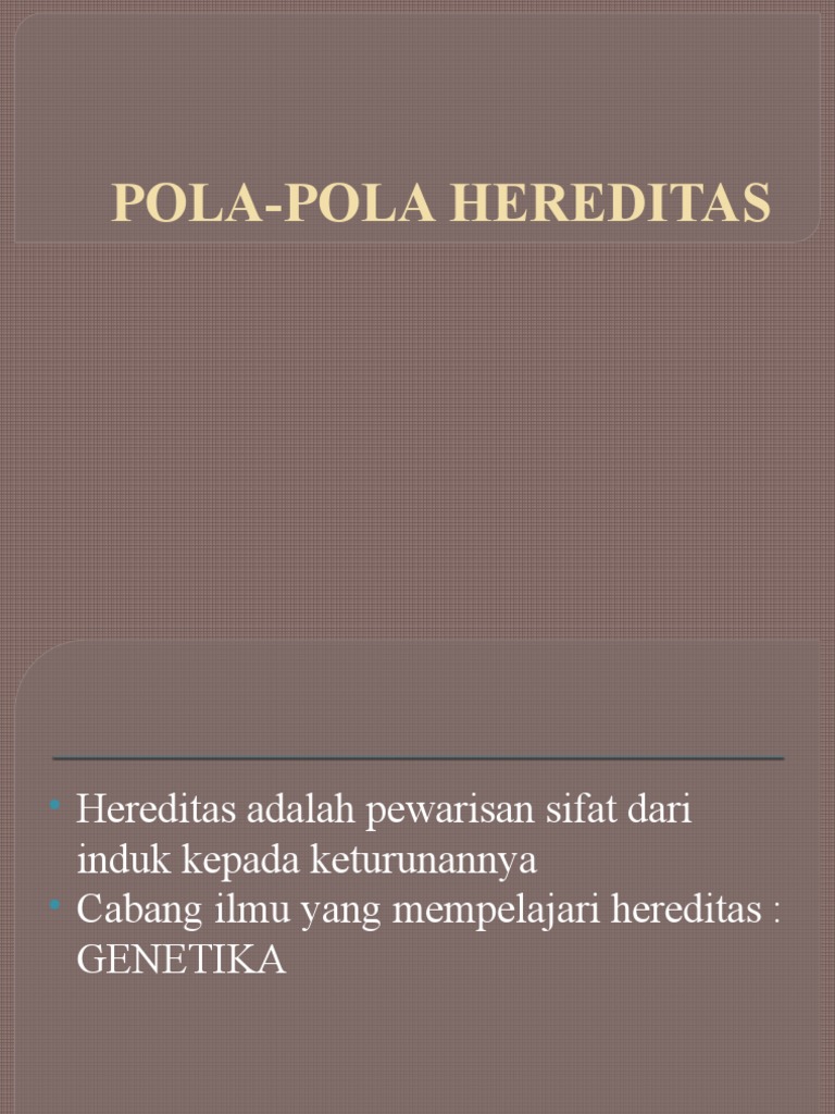 Pola Pola Hereditas | PDF | Sains & Matematika