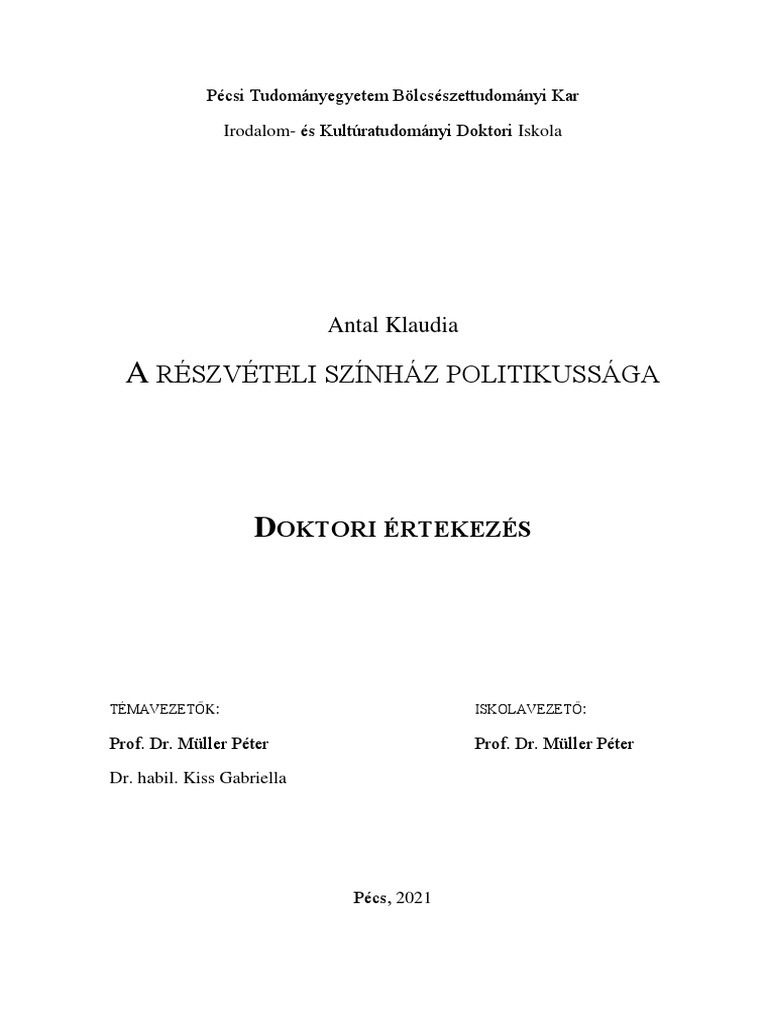 Antal Klaudia PHD 2021 | PDF